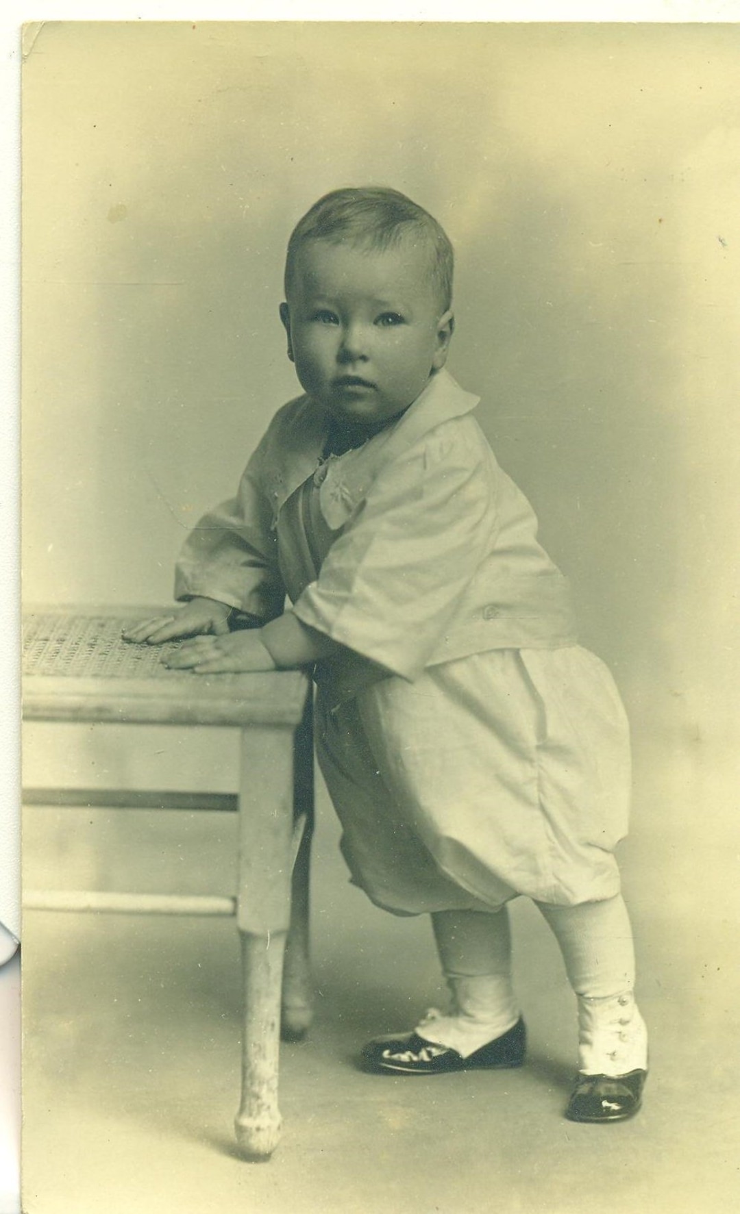 Intent Baby Boy Standing With Chair Button Boots Puffy Pants 1910s RPPC ...