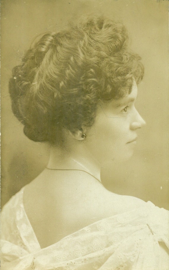 1920s Pretty Lady Back View Side Profile Portrait RPPC | Etsy