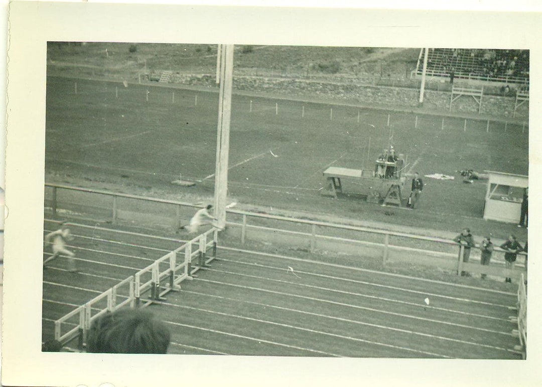1920s Hurdles College Race Track Field Meet 20s Antique Photo Black ...
