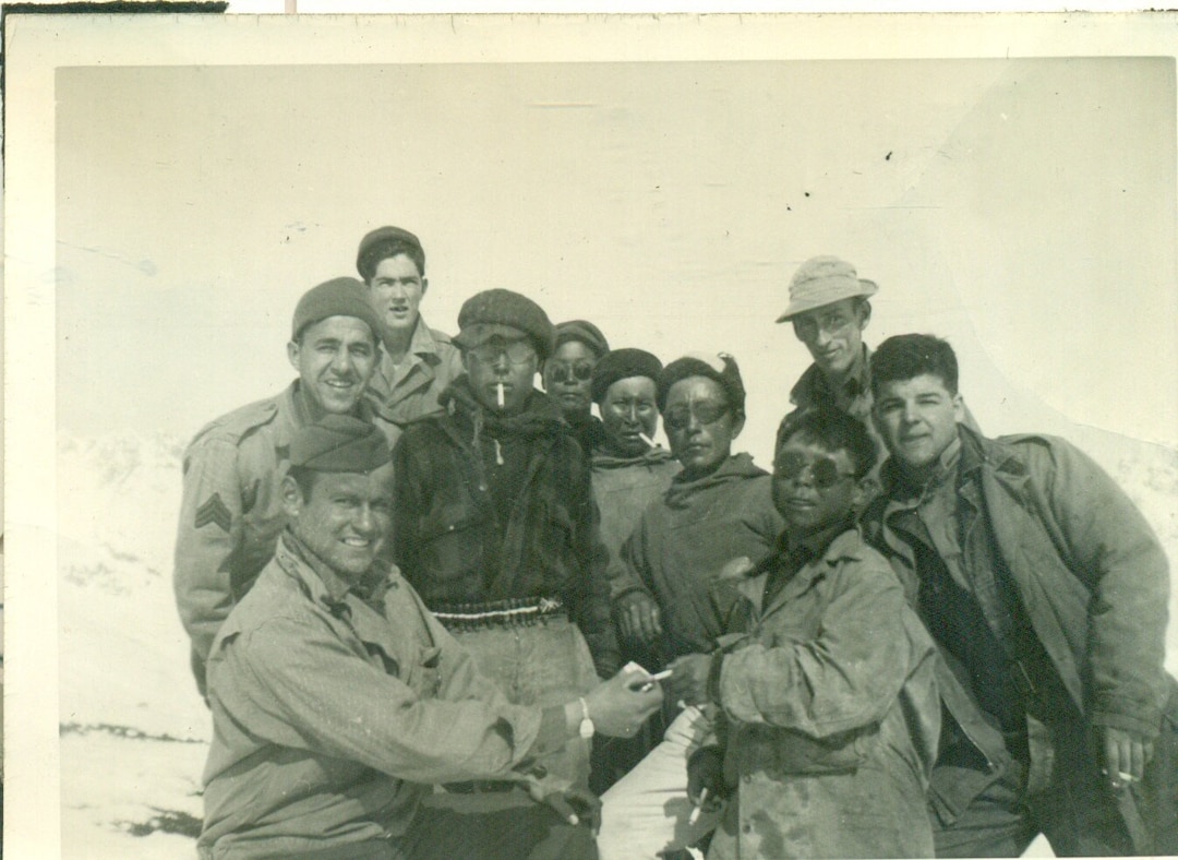 1940s Alaska Native Eskimo Men WW2 Army Soldiers Cigarettes Glacier Sun ...