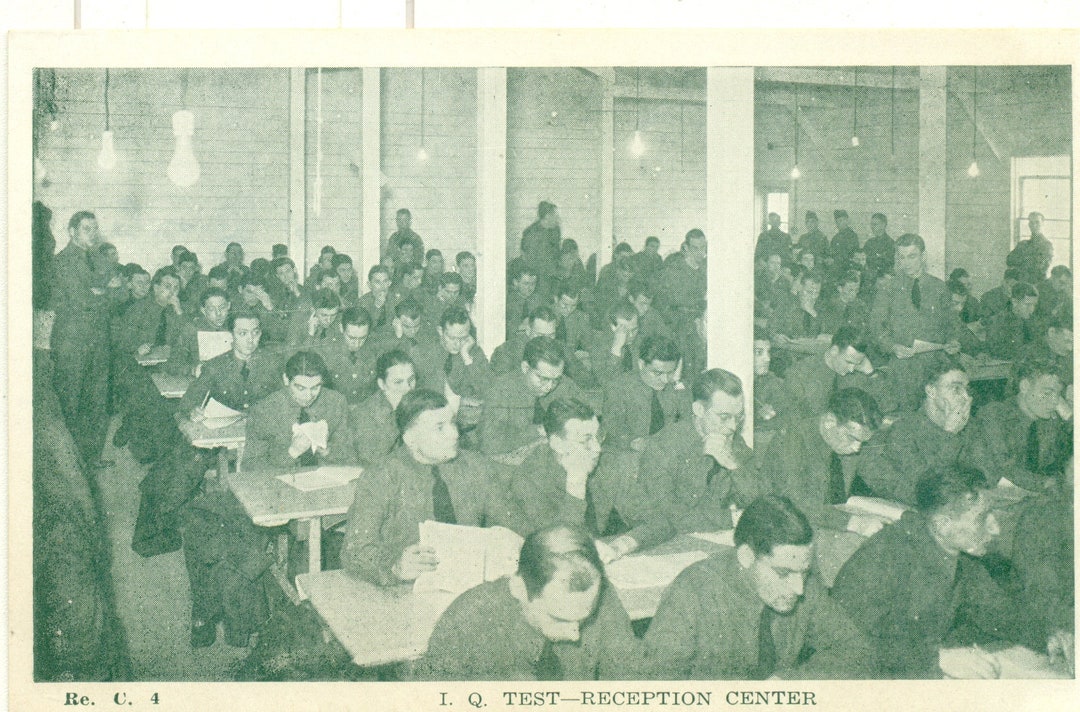WW2 Army Soldiers Taking IQ Test Reception Center New Recruits Draft ...