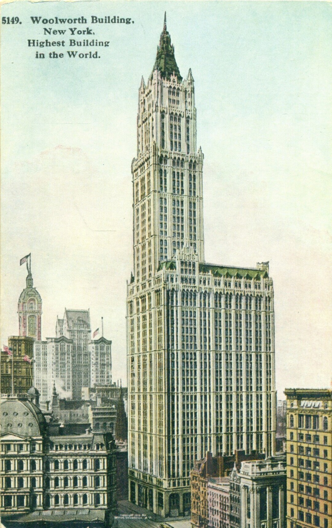 Woolworth Building NY Highest Building in the World Antique Postcard ...