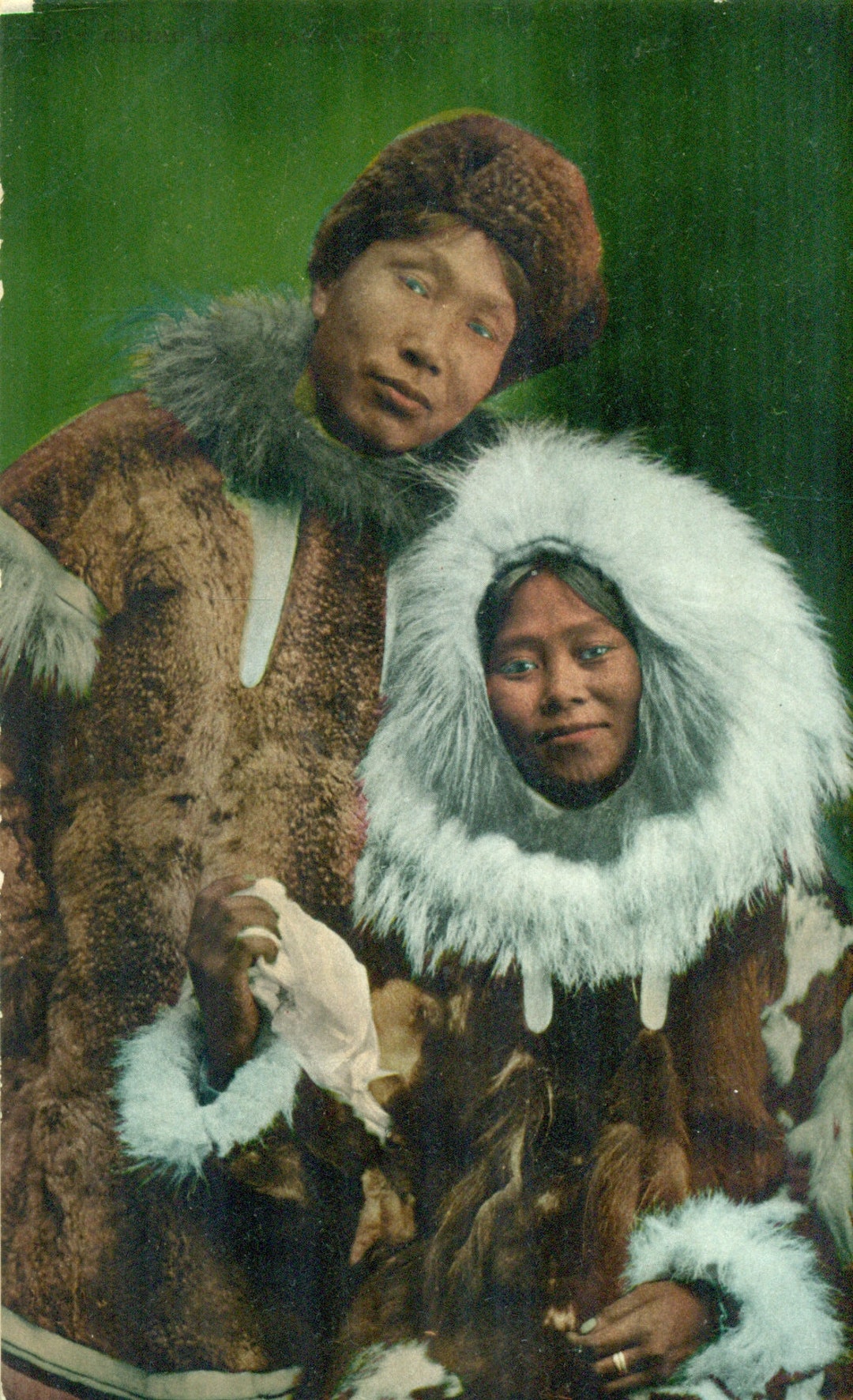 Alaska Native Eskimo Husband Wife Fur Parka Wedding Ring Antique ...