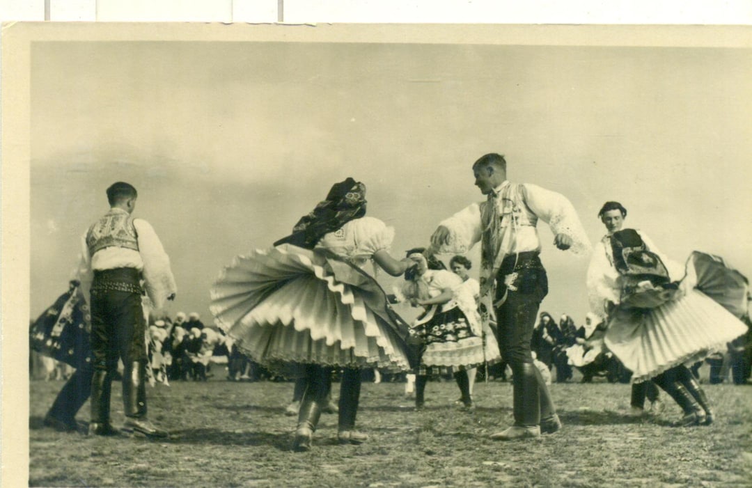 Moravian Slovakia Czech Republic Traditional Folk Dance Dancing Girls ...