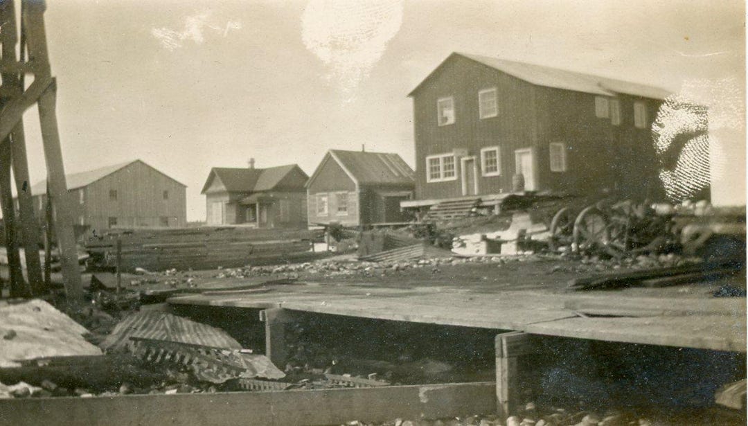 Antique Bering Sea Akutan Alaska Native Eskimo Village Buildings Town ...