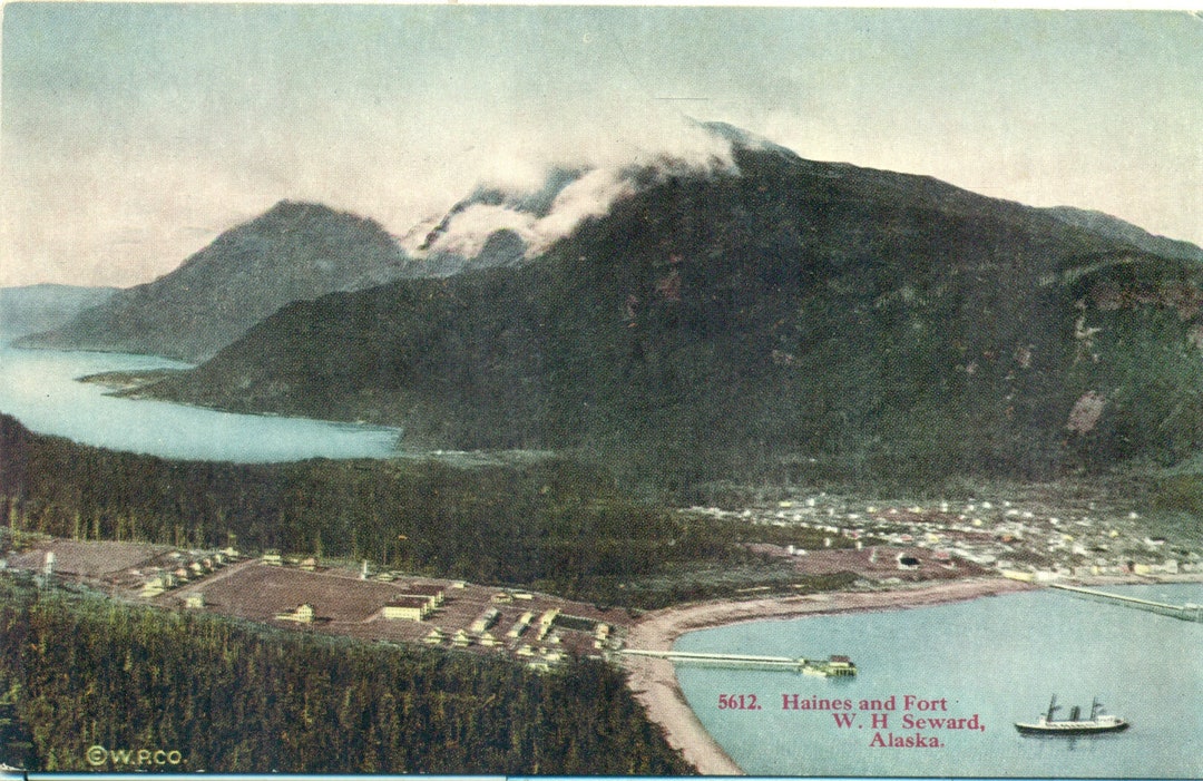 Haines Alaska Fort W.H. Seward Alaska Steam Ship Dock Antique Color ...