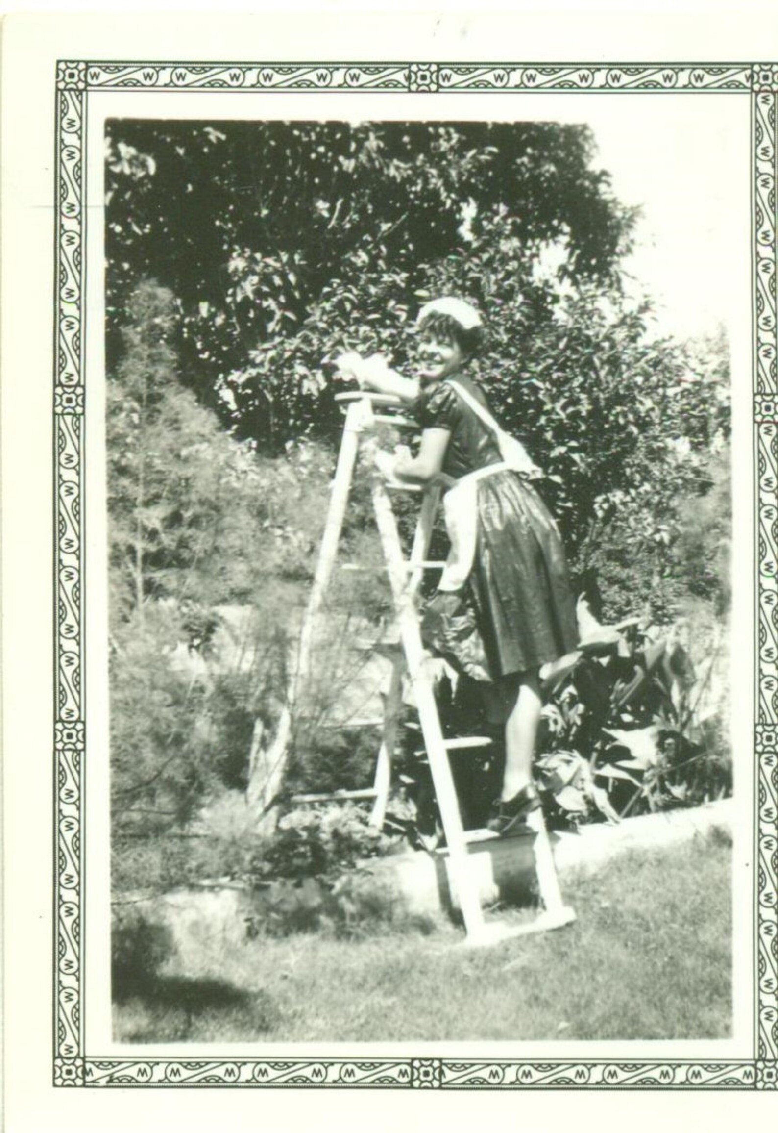 1937 Tap Dance Woman Standing on Ladder in Maid Outfit Costume 30s ...