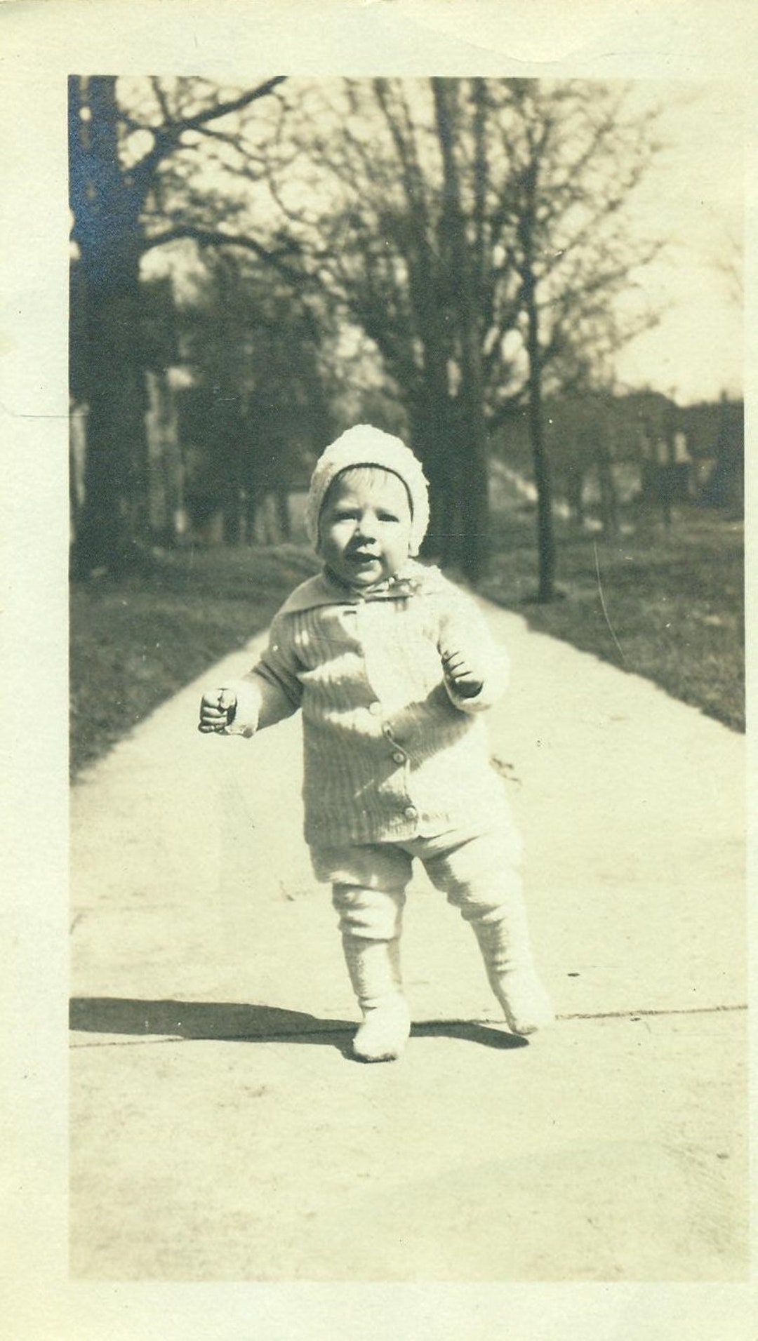 1920s the First Steps Baby Girl Walking Outside 20s Antique Photograph ...