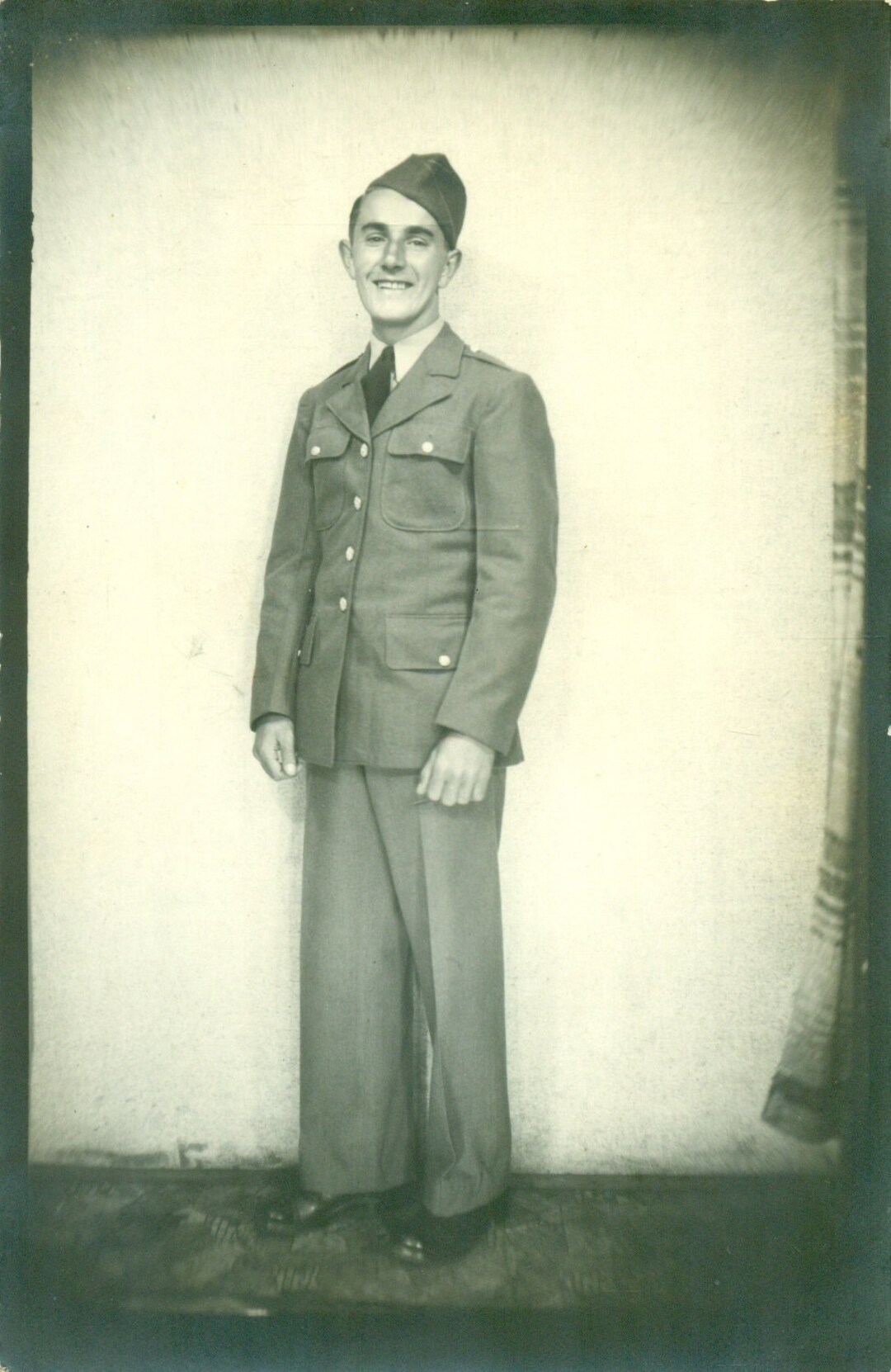 The Goofy Grin WW2 Soldier in Uniform Vintage Black White Photo ...