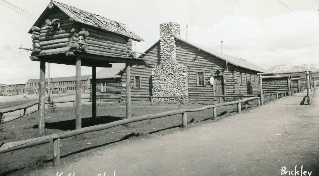 Kashim Club Fort Richardson Alaska Air Corps Log Cabin Cache WW2 Era ...