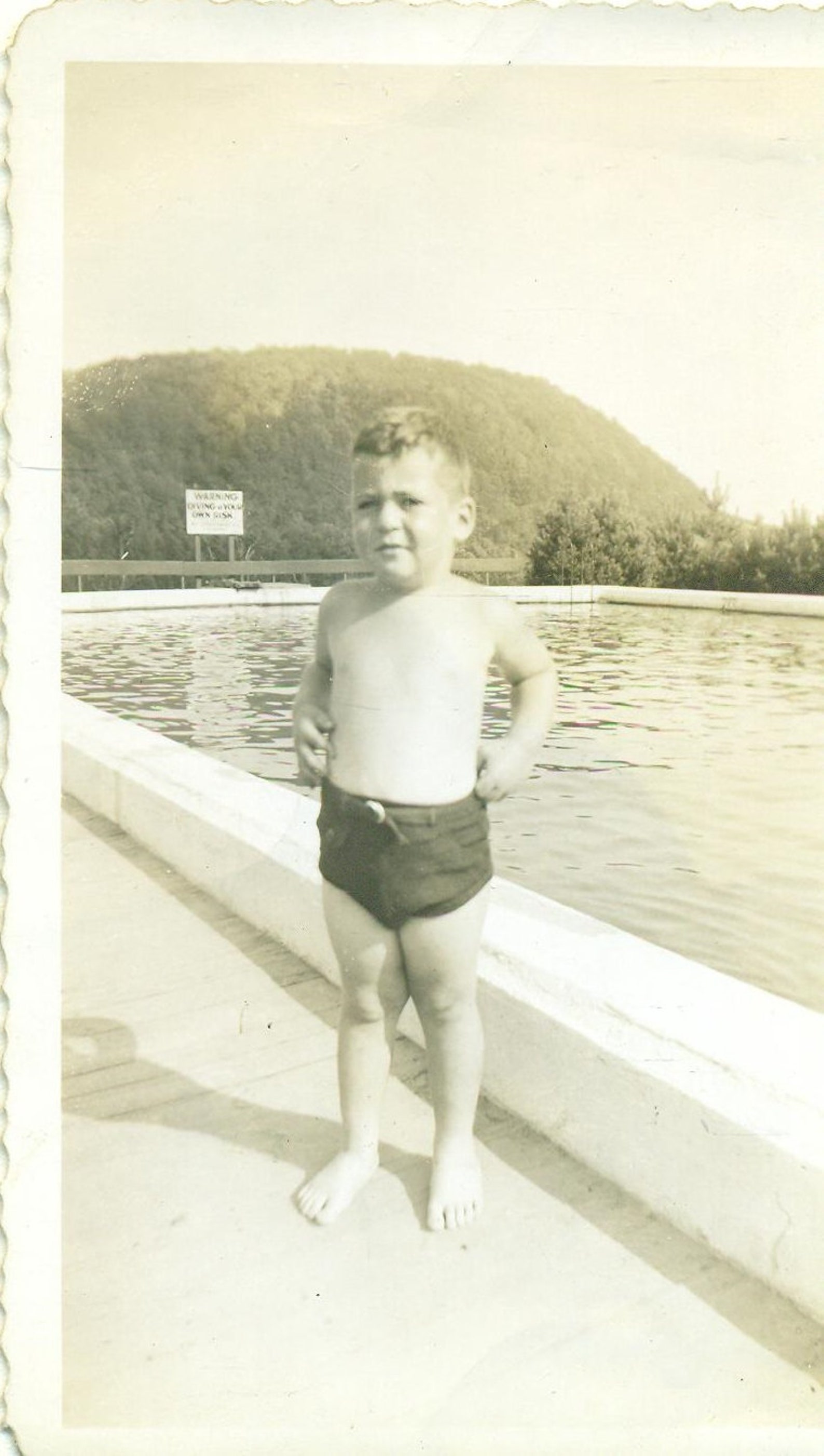 1945 Little Swimmer Grand Hotel Parksville Pool 40s Vintage Photograph ...