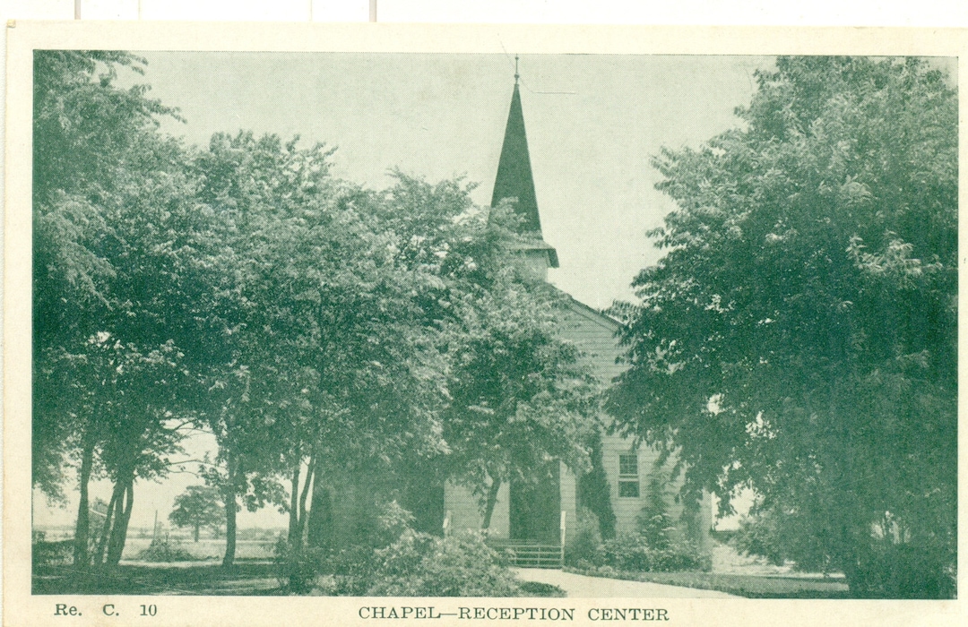 WW2 Army Chapel Church Camp Base Reception Center Vintage Postcard ...