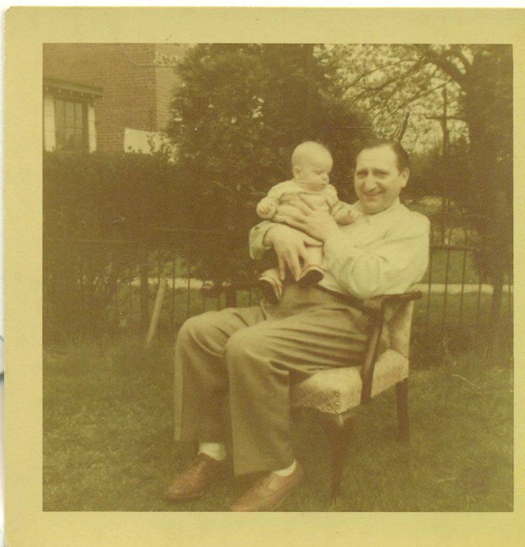 1952 Ethnic Jewish Grandfather Holding Baby 50s Color Photo Vintage ...