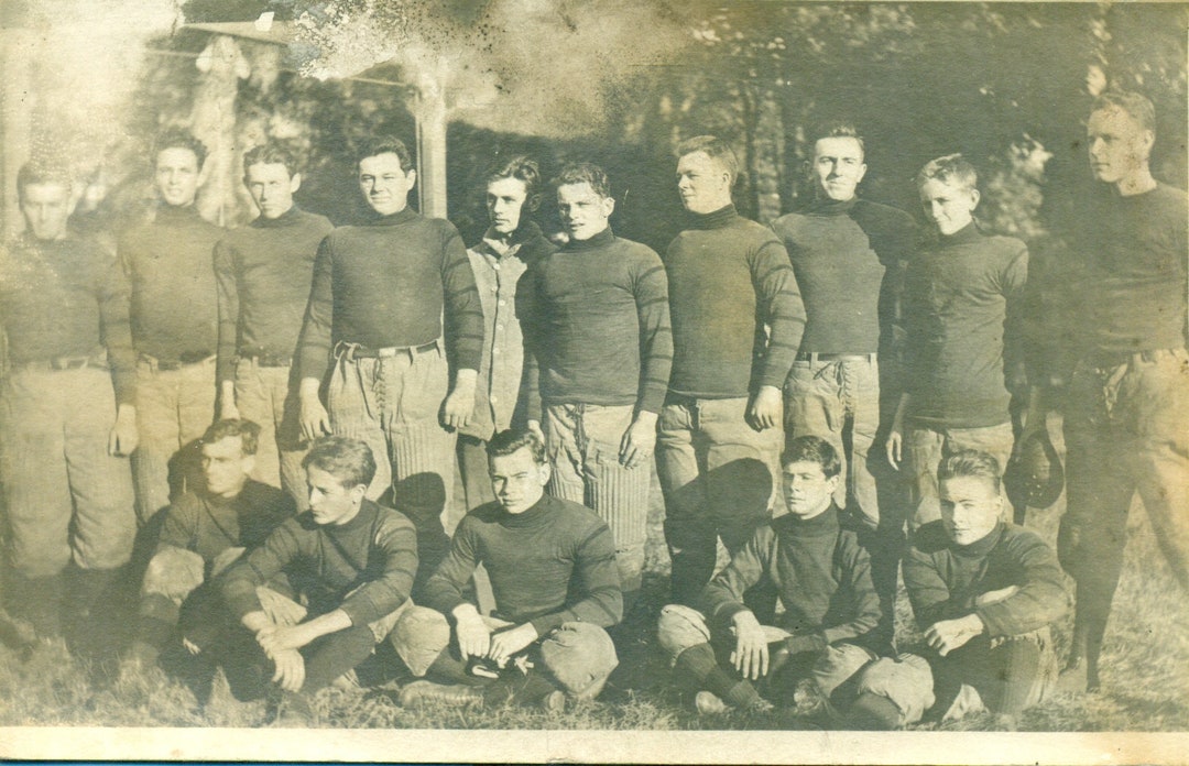 1920s Football Team Young Men in Padded Clothing RPPC Real Photo ...