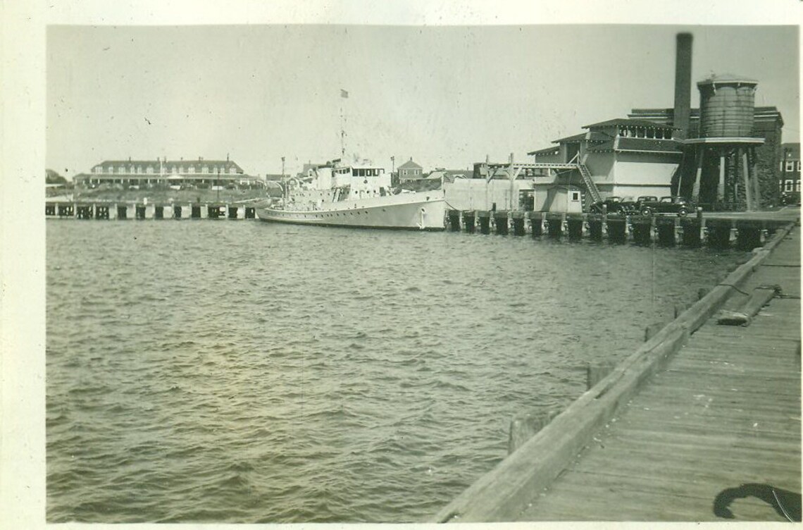 Boat Ship at Dock in Harbor 1920s 30s Summer Vacation Vintage | Etsy