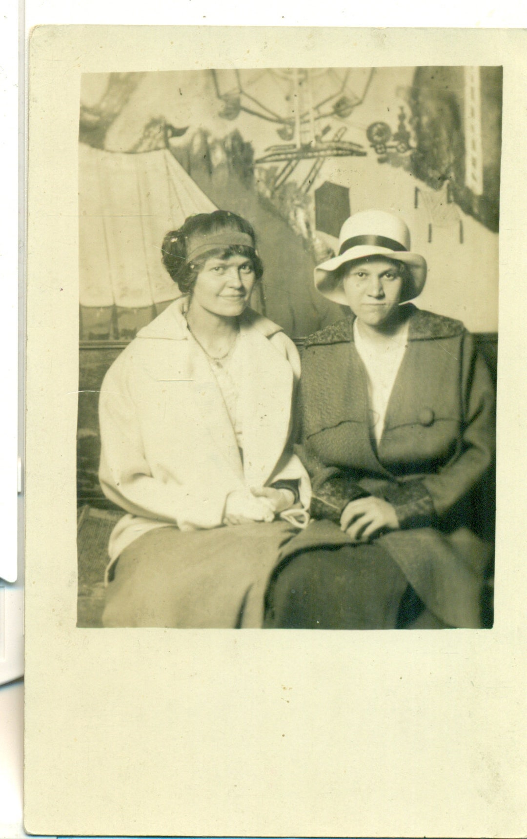 1914 Independence OR Moose Carnival Sisters Sitting Together RPPC Real ...
