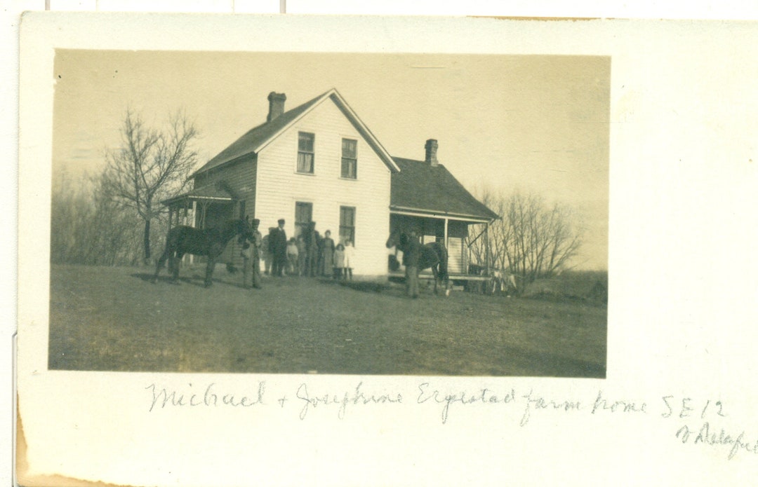 Michael Josephine Engalsad Farm Family House Horses 1910s Antique RPPC ...
