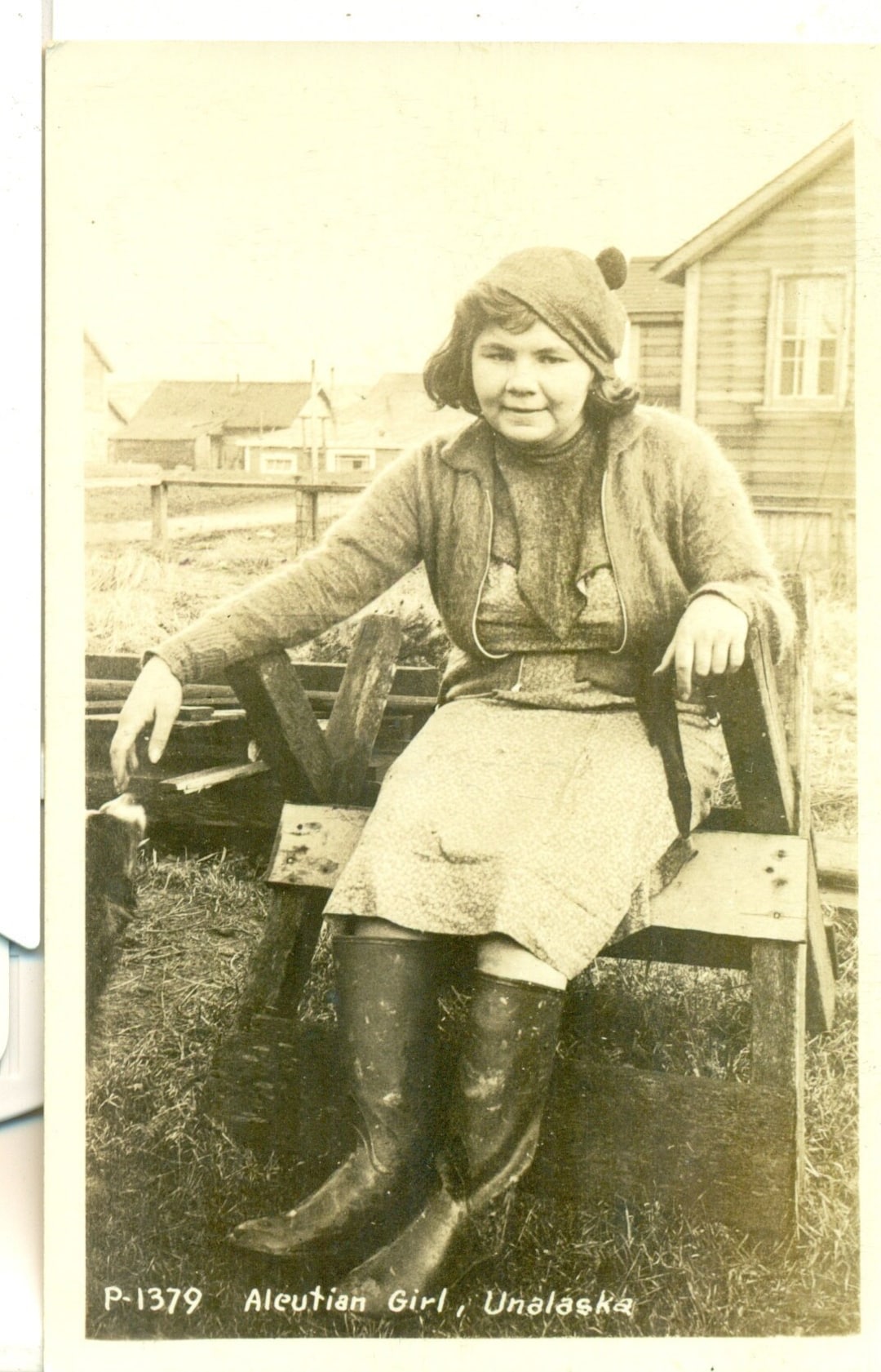 Aleutian Girl Unalaska Dutch Harbor Alaska Native Eskimo 1930s RPPC ...