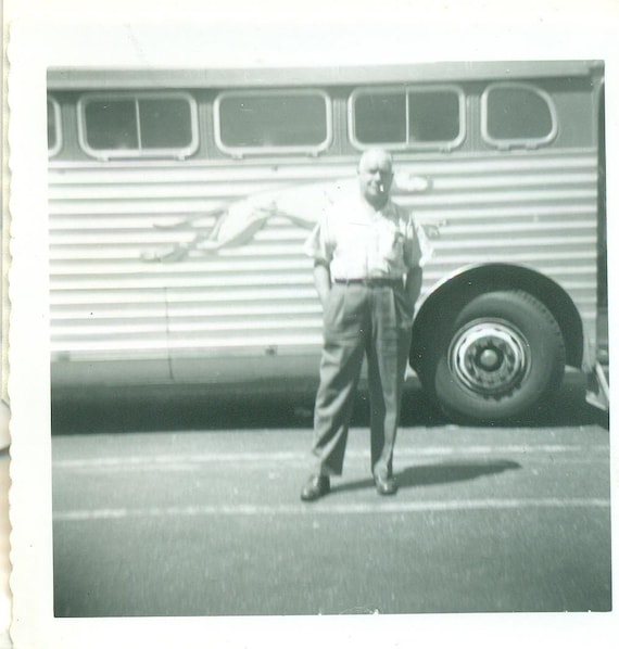 1959 Grayhound Bus Driver Smoking in Front of Bus 1950s - Etsy