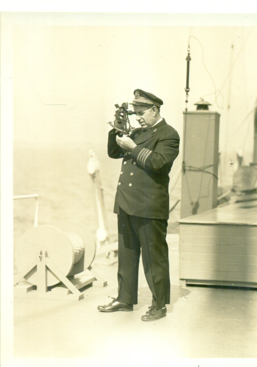 Sea Captain Cruise Ship Navigation Sextant Tool on Deck Photo Black ...