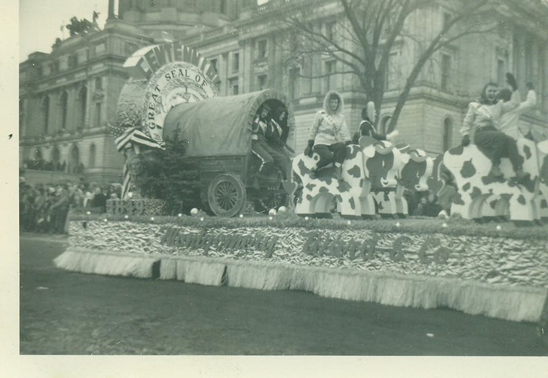 Minnesota 1940s Montgomery Ward Parade Float Women Riding Cows - Etsy