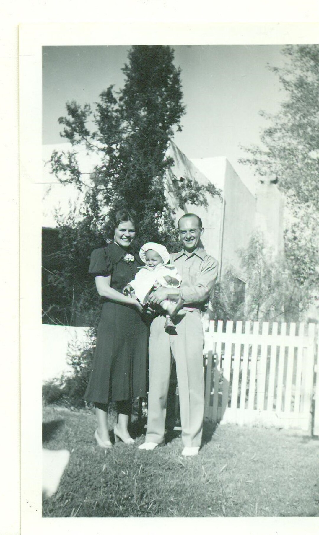 1940s Happy Family Man Holding Cute Baby Girl 40s Vintage Photograph ...
