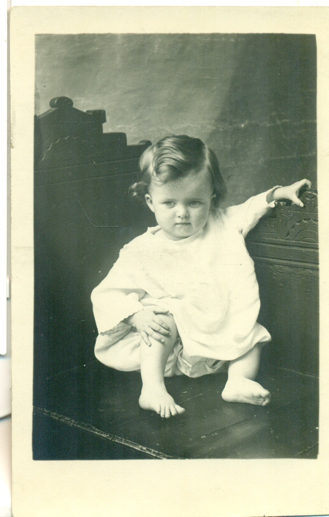 Leon Bartholomew Would Not Sit Still Baby Boy Barefoot Climbing 1910s ...