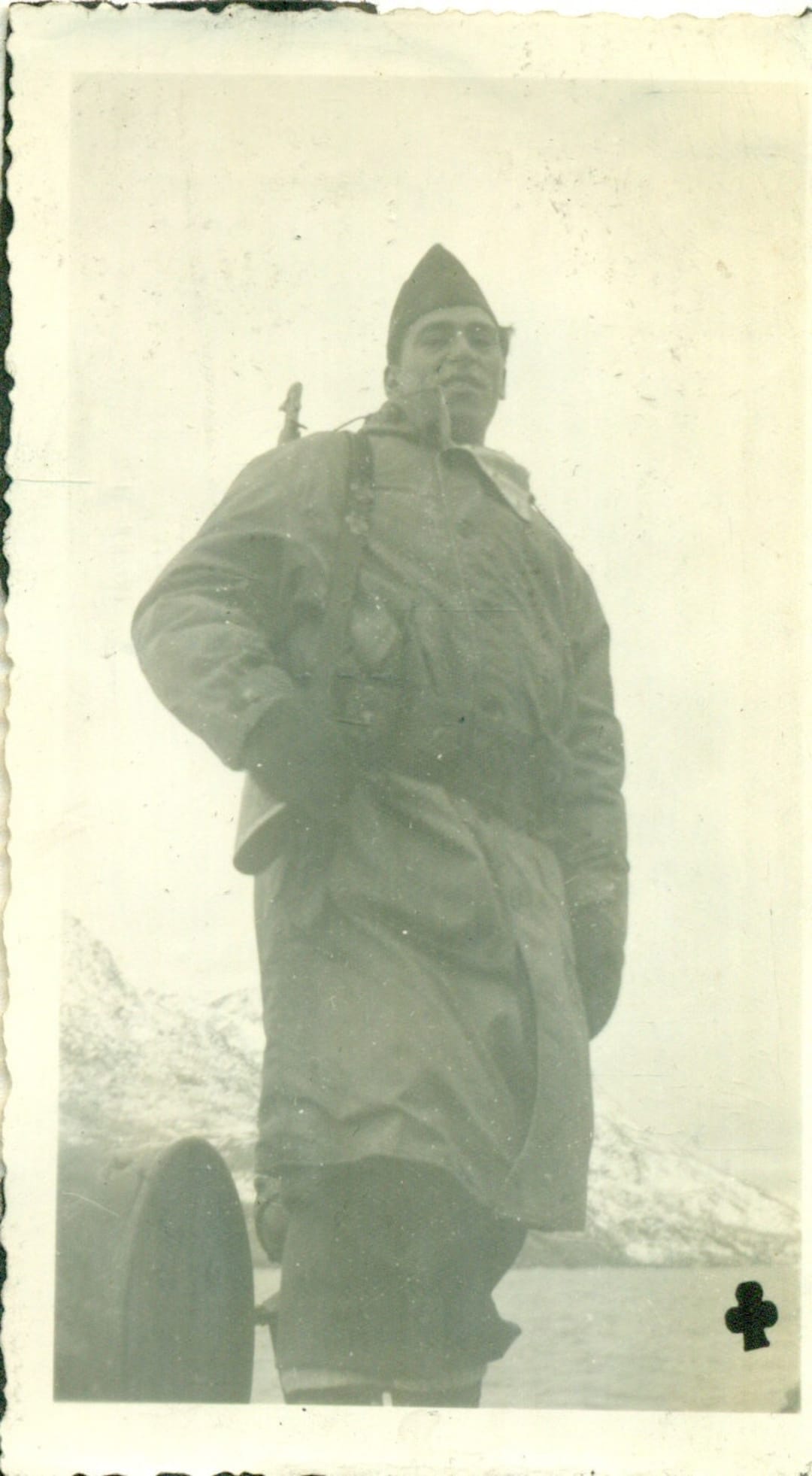 Alaska WW2 Army Soldier Wearing Uniform Parka Holding Rifle Oil Drum ...