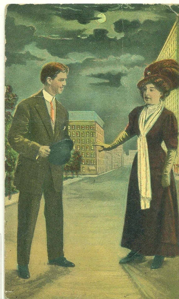 1910 Courting Man Trying for Love Woman Unsure Mailed KS - Etsy