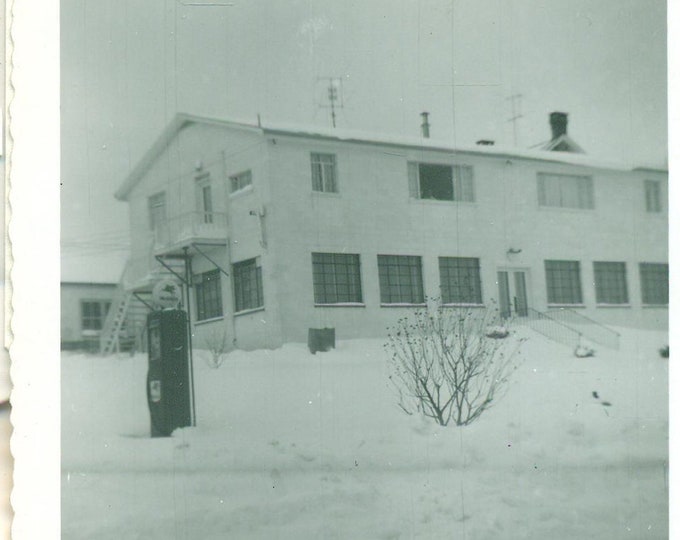 1960s Gas Pump Service Station in Winter Snow 60s Vintage - Etsy