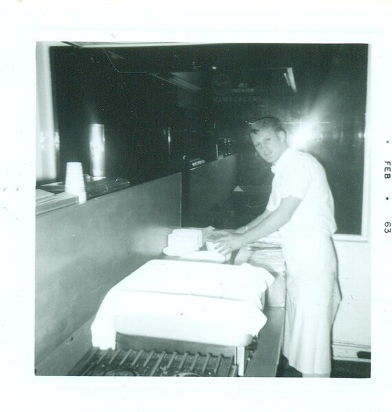 1963 Restaurant Cook Young Man Wearing Apron Cooking Food 60s - Etsy