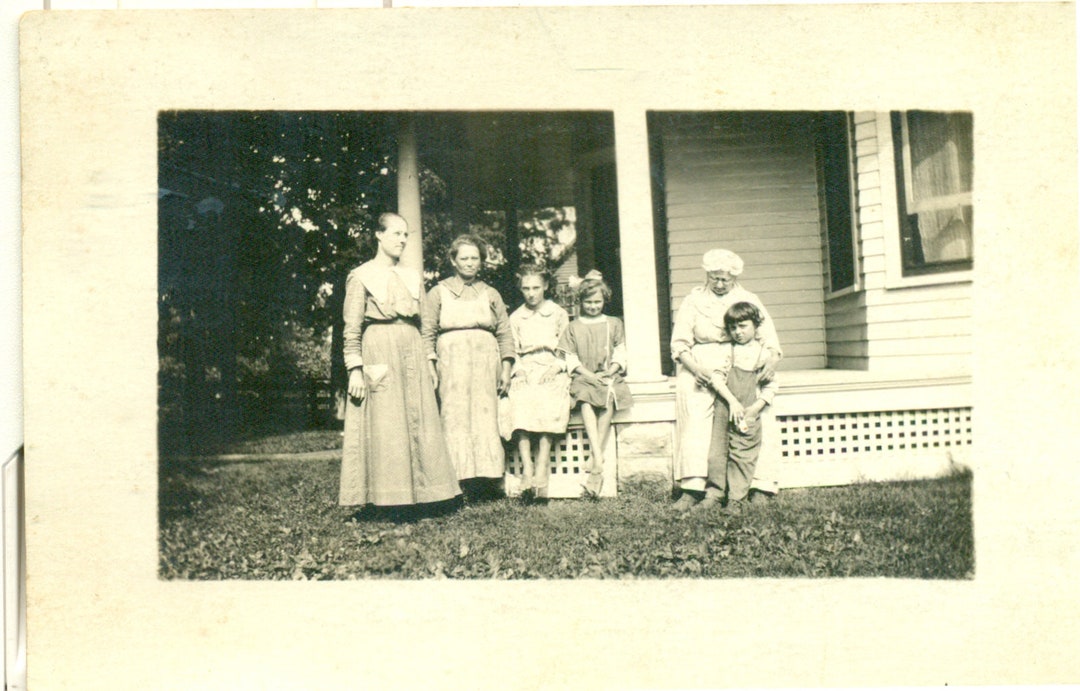 Unruly Boy Being Chided by Grandmother for Antique RPPC Real Photo ...