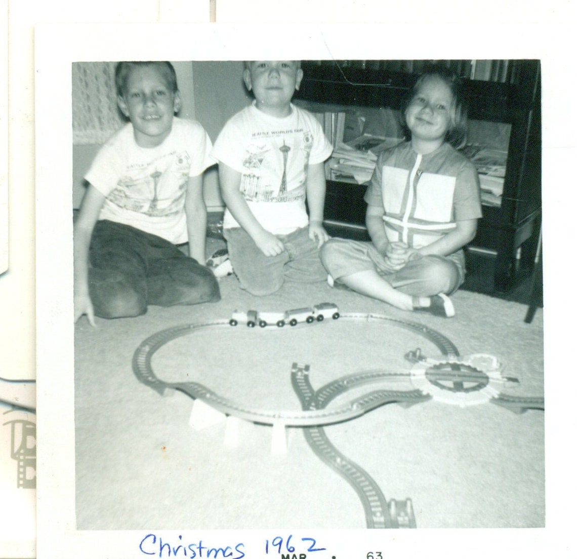 1962 Toy Train Set Kids With Tracks Christmas 60s Photo Black - Etsy