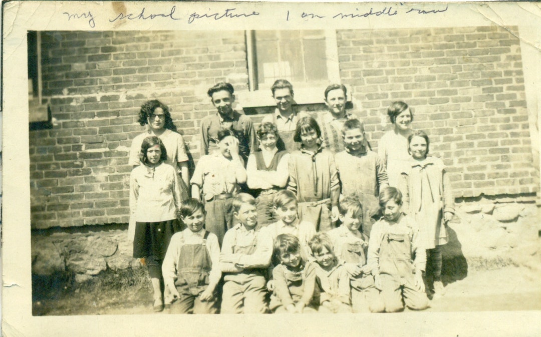 1920s One Room School House Class Photo One With Hand Over Face Antique ...