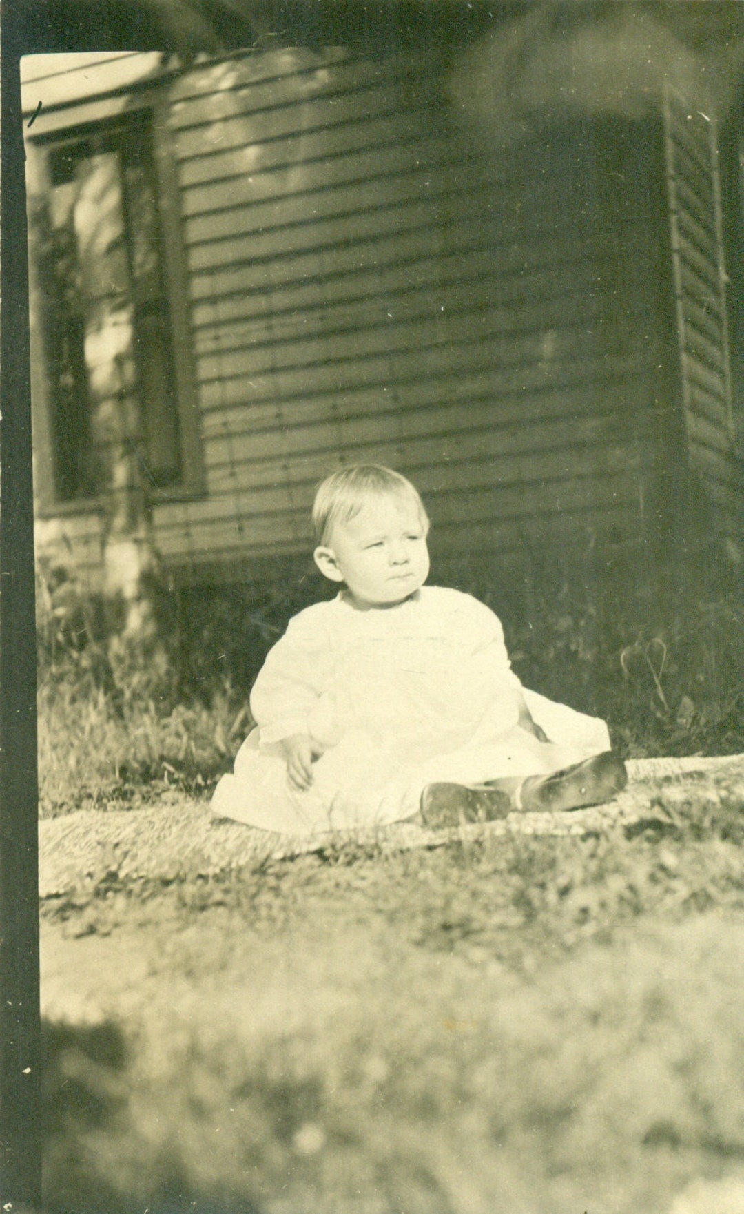 Baby Sitting in the Sun Pondering the World 1910s Antique RPPC Real ...