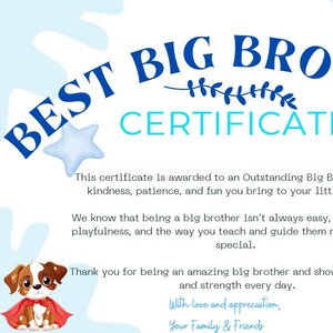 Best Big Brother Award - Etsy