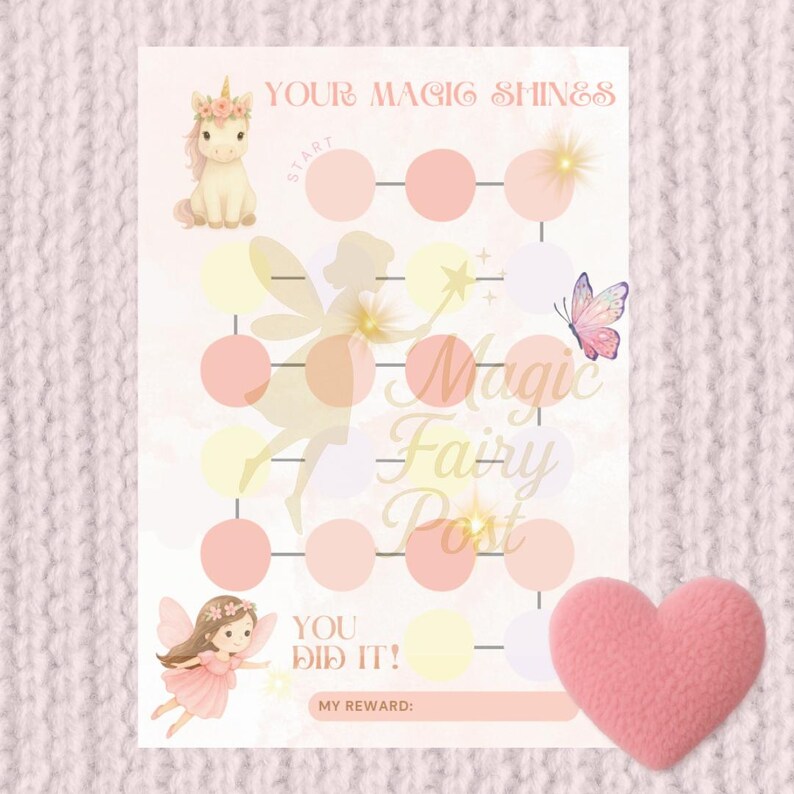 Fairy Reward Chart Printable: Unicorn, Butterfly Theme (A4 PDF) - Etsy ...