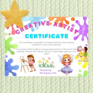 Creative Artist Certificate - Award - Teacher - Reward - Art ...