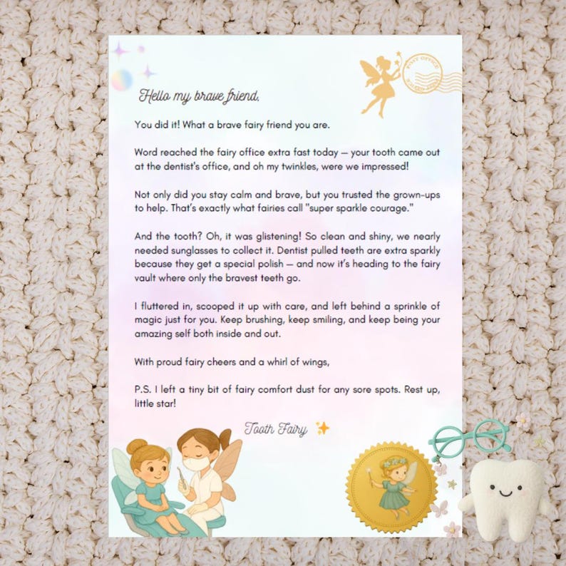 Brave Tooth Fairy Letter | Dentist Visit | Pulled Tooth Magic | Instant ...