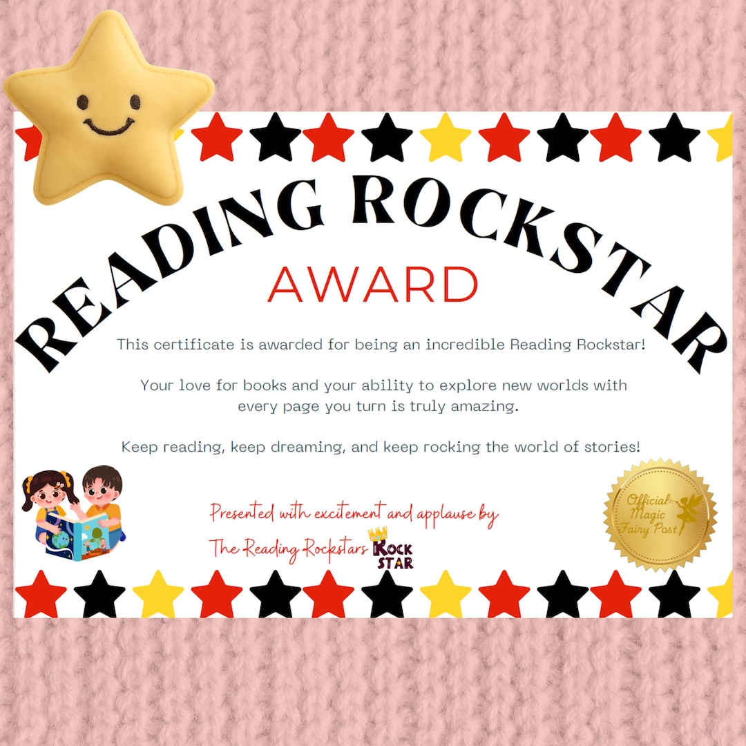 Reading Rockstar Award Certificate for Children/back to School - Etsy