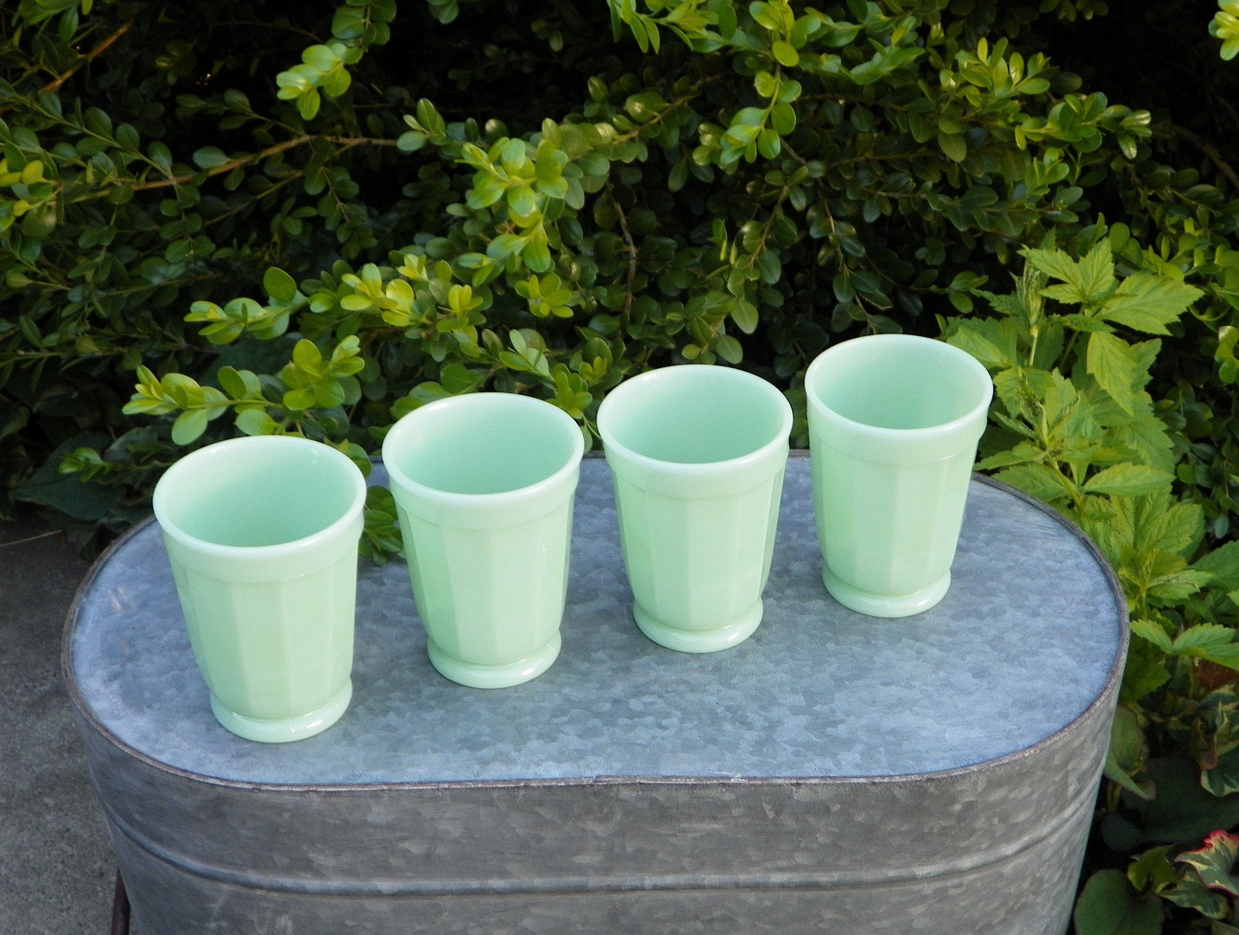 Jadeite Panel Pitcher With Your Choice of 4, 6 or 8 Tumblers by Mosser ...