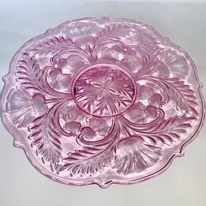 Thistle Pink Tray 12 1/2" Wide Platter by Mosser Glass, Inverted ...