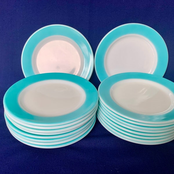 Aqua Glass Plates - Etsy