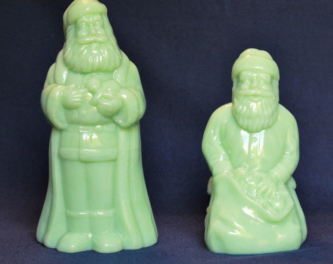 Jadeite Santa Glasses by Mosser Glass, Your Choice of a Single or Set ...