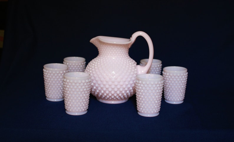 Pink Hobnail Tumblers in Pink Crown Tuscan Set or 4 or 6 - Etsy