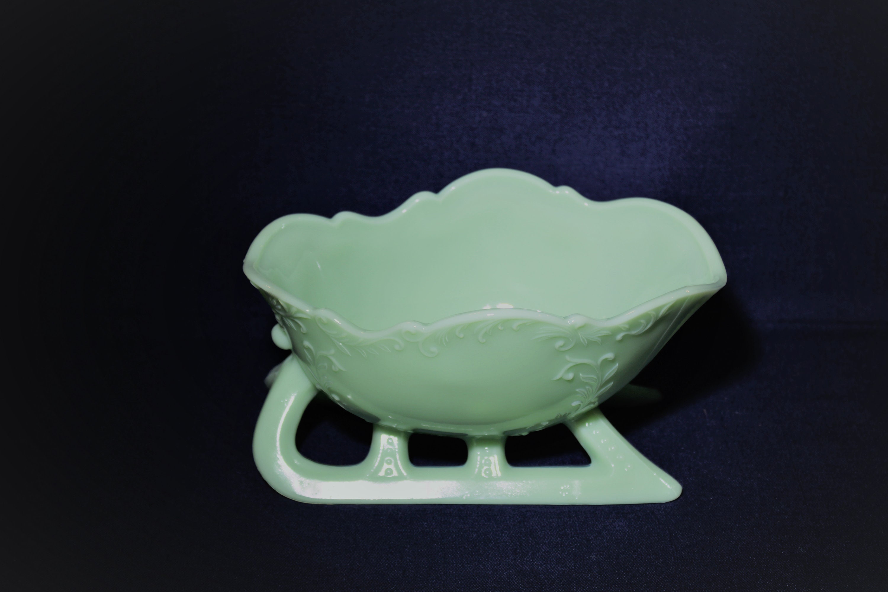 Jadeite Sleigh by Mosser Glass 9 1/4 Long by 6 - Etsy