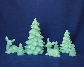 Mosser Glass Jadeite Deer Fawn Figure - Etsy