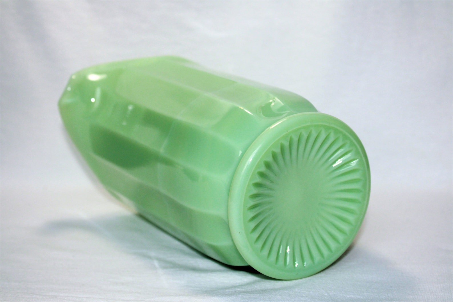 Jadeite Panel Pitcher by Mosser Glass - Etsy