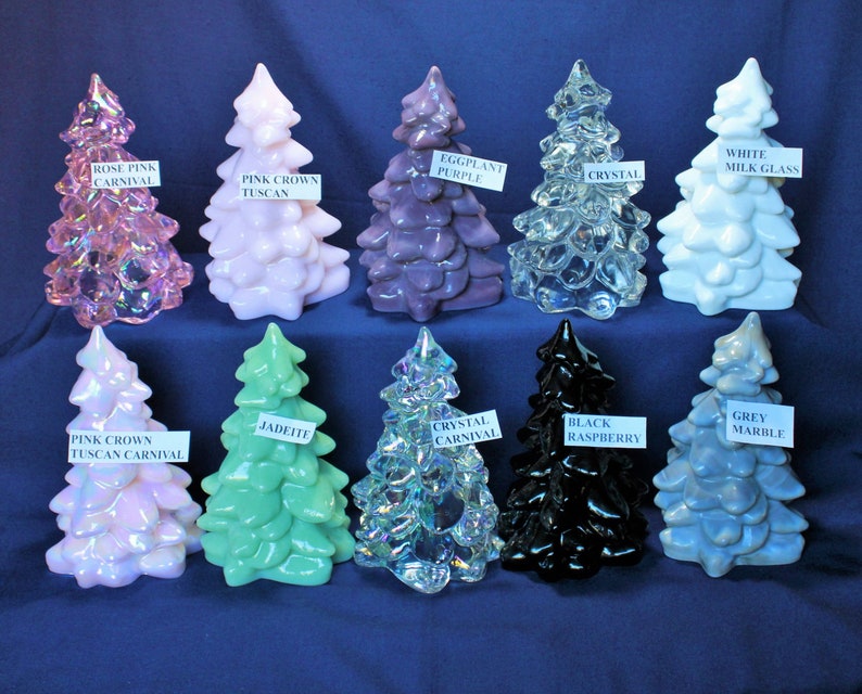 Mosser Glass Tree 5 1/2" Tree, Your Choice of 11 Colors Hand Pressed ...