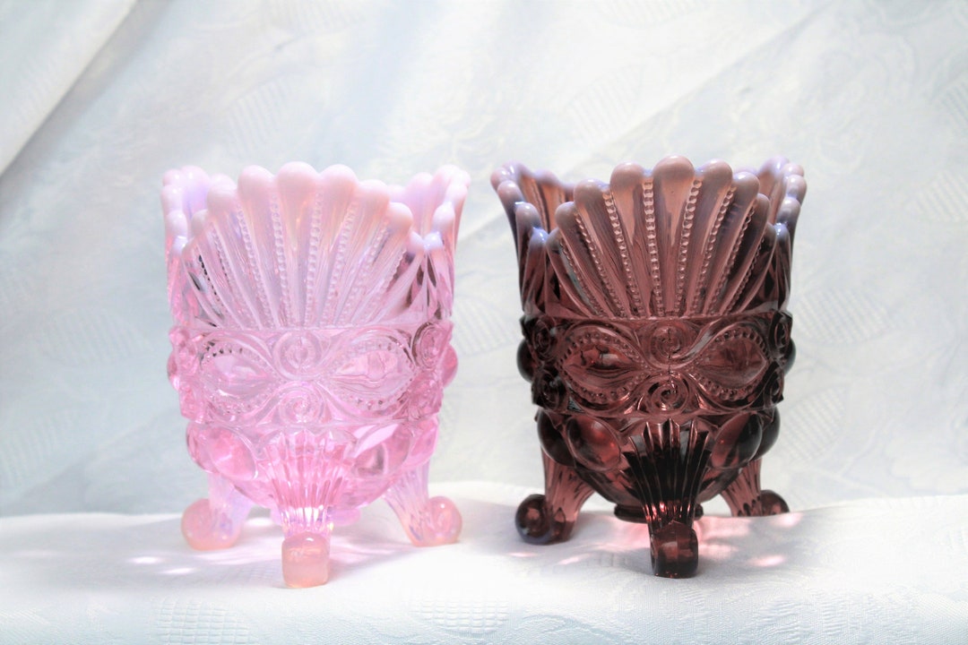 Mosser Glass Eye Winker Spooner in Your Choice of Colors Pink or Plum ...